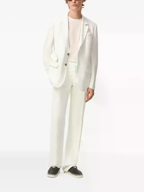 AMI Paris Blended Linen Straight Trousers