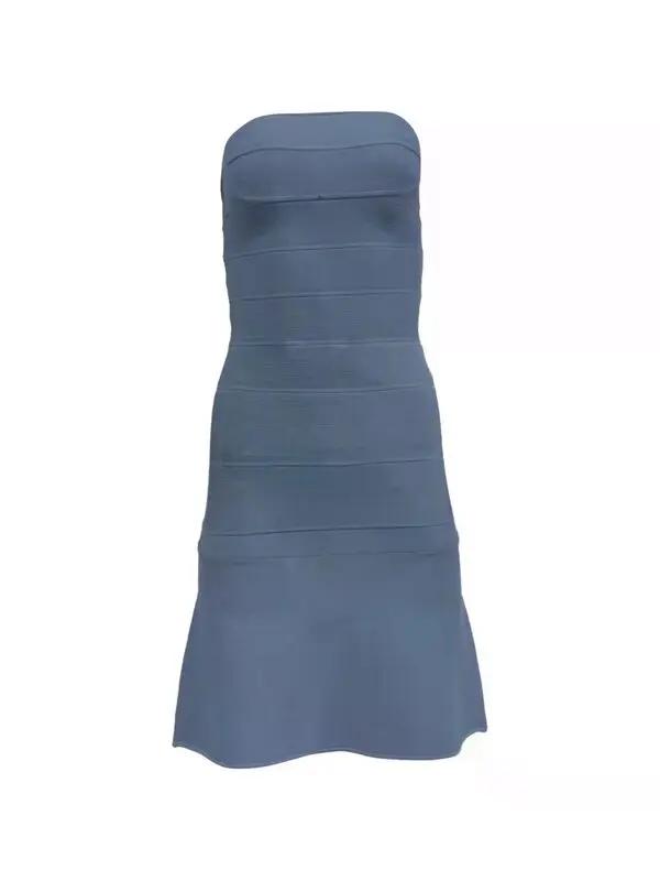 Herve Leger Strapless Mini Dress - Blue