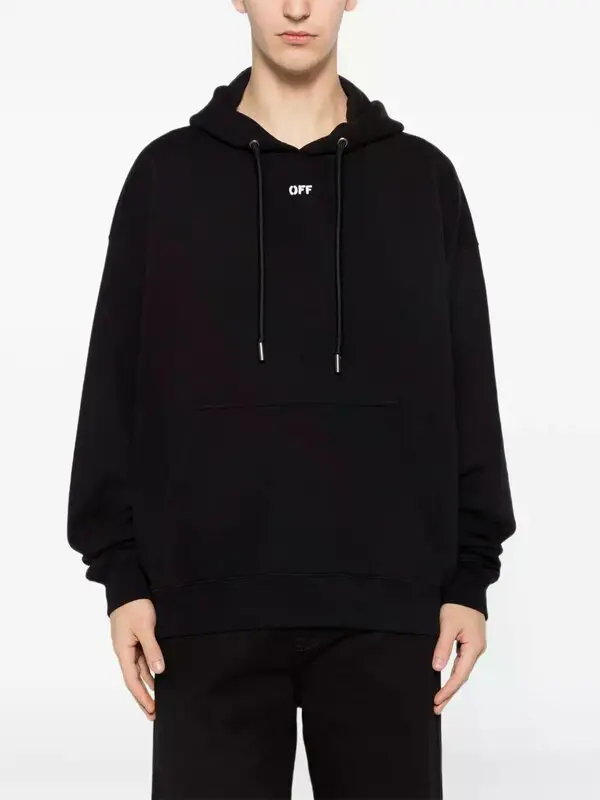 Off-White Drawstring Hoodie - Black