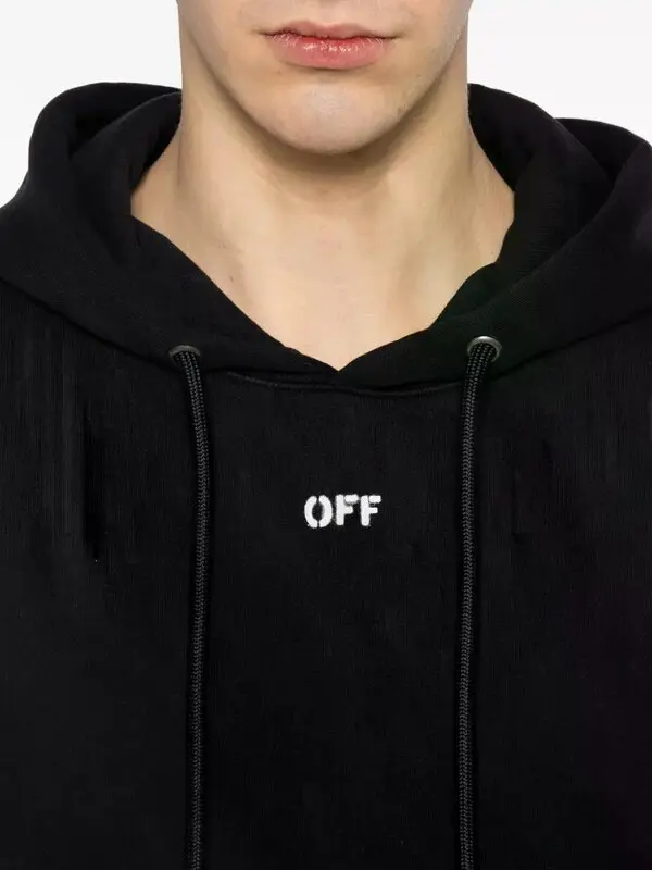 Off-White Drawstring Hoodie - Black