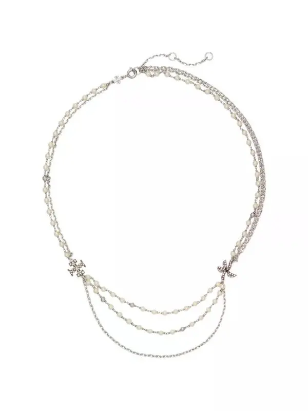 Tory Burch Moondance Multi-strand Pearl Necklace - Silver