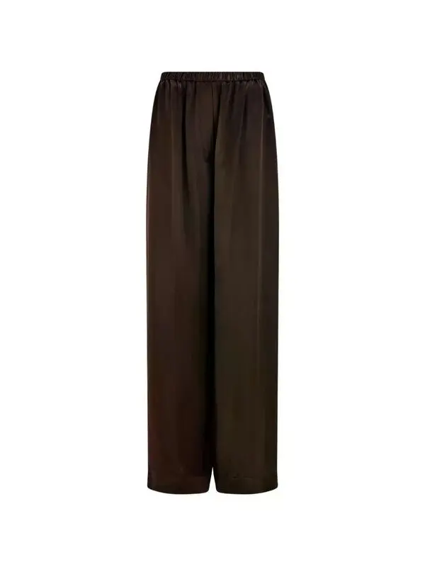FERRAGAMO Satin Trousers - Brown