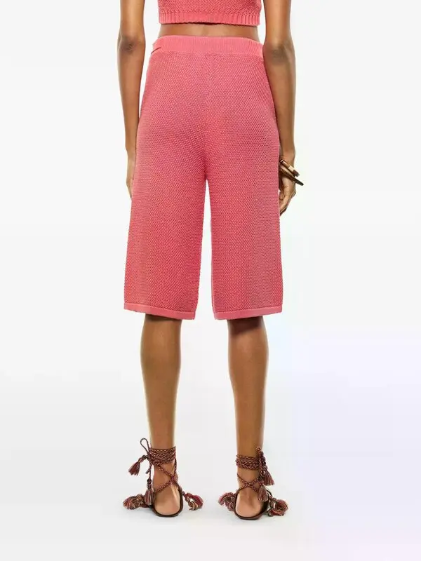 LANEUS Knitted Knee-length Shorts - Pink