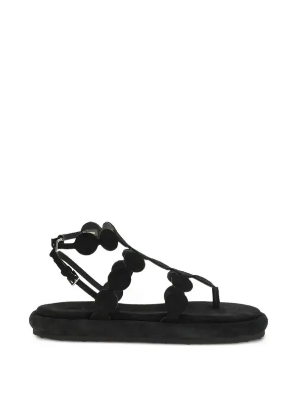 Pierre Hardy Geometric Cage Suede Sandals - Black