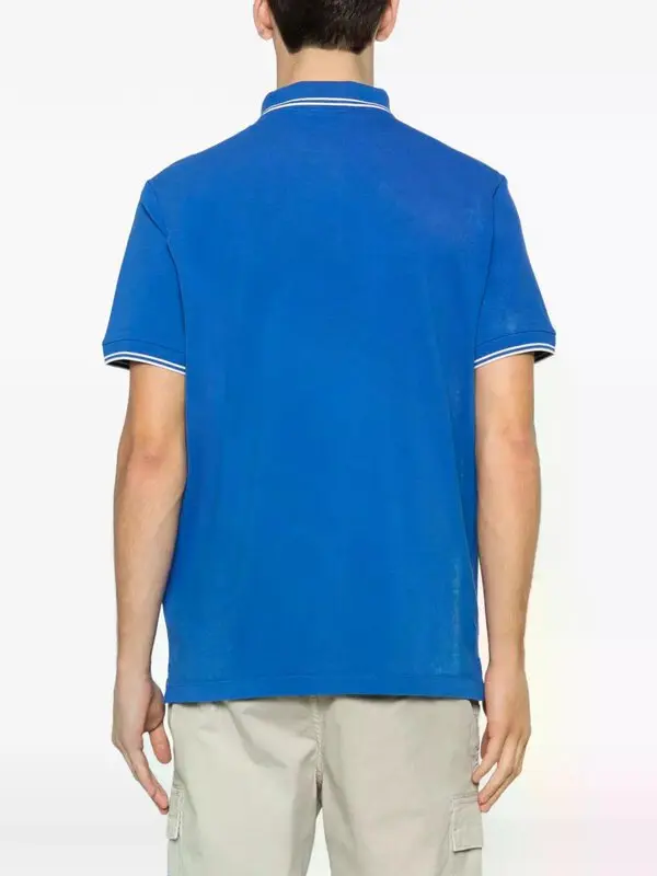 Stone Island Logo-patch Piped Polo Shirt - Blue
