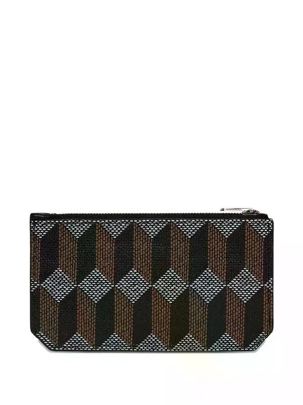 AU DEPART Geometric-pattern Cardholder - Black