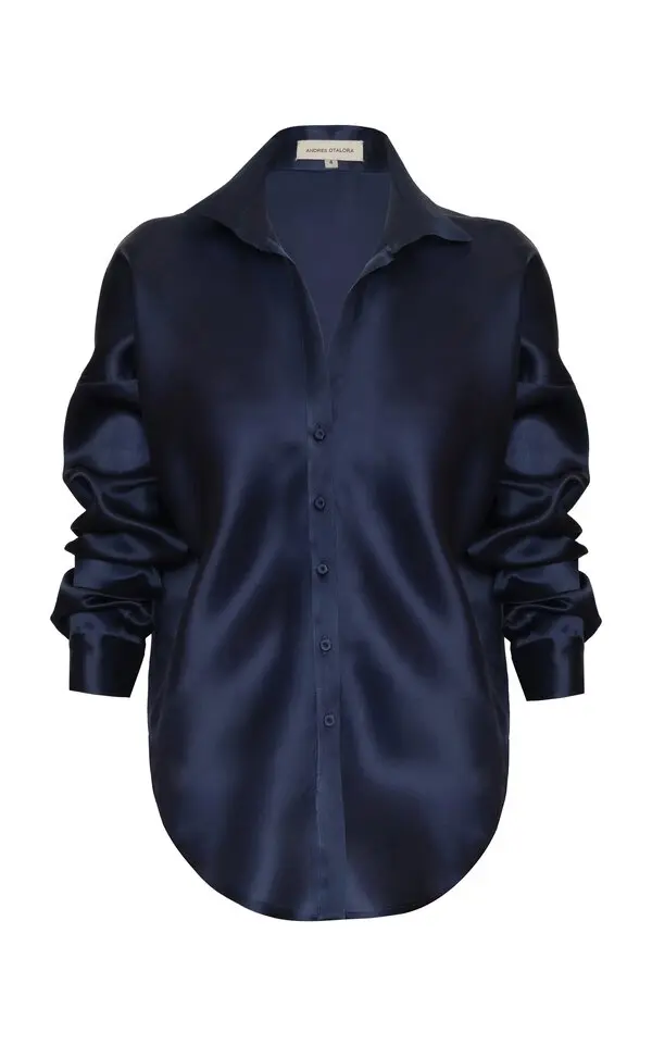 ANDRES OTALORA Purifica Silk Shirt - Navy