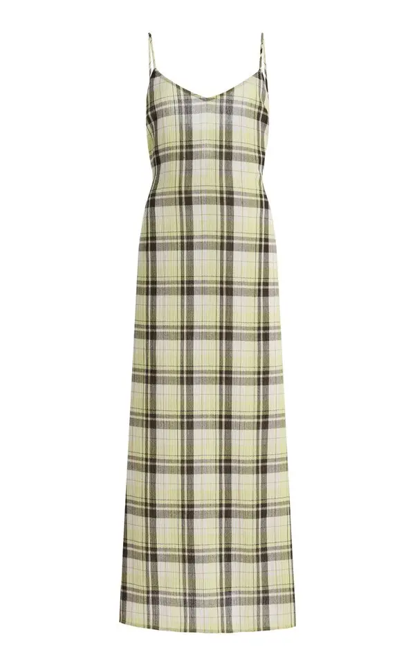 Proenza Schouler White Label Evelyn Plaid Gauze Midi Dress - Print