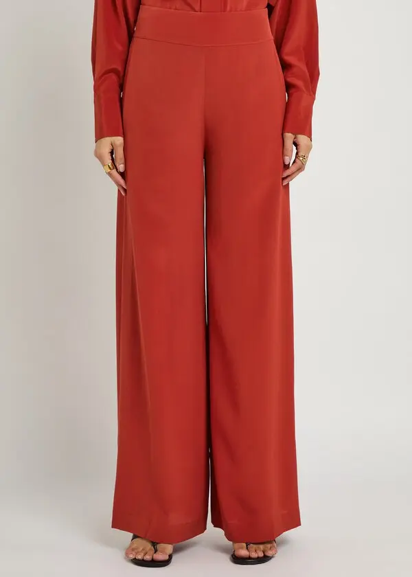 JOSEPH Rihani Wide-leg Silk Trousers