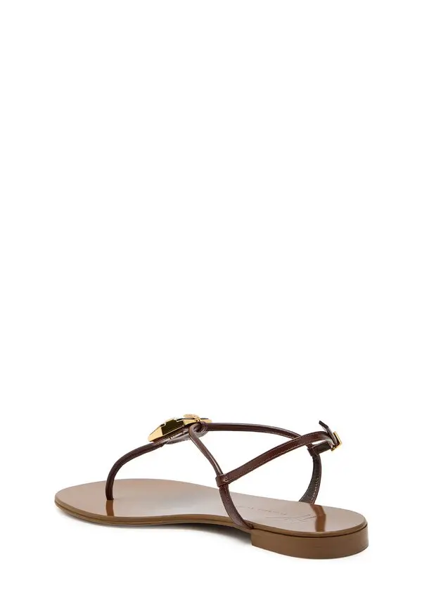 GIUSEPPE ZANOTTI Jewel-embellished Leather Sandals