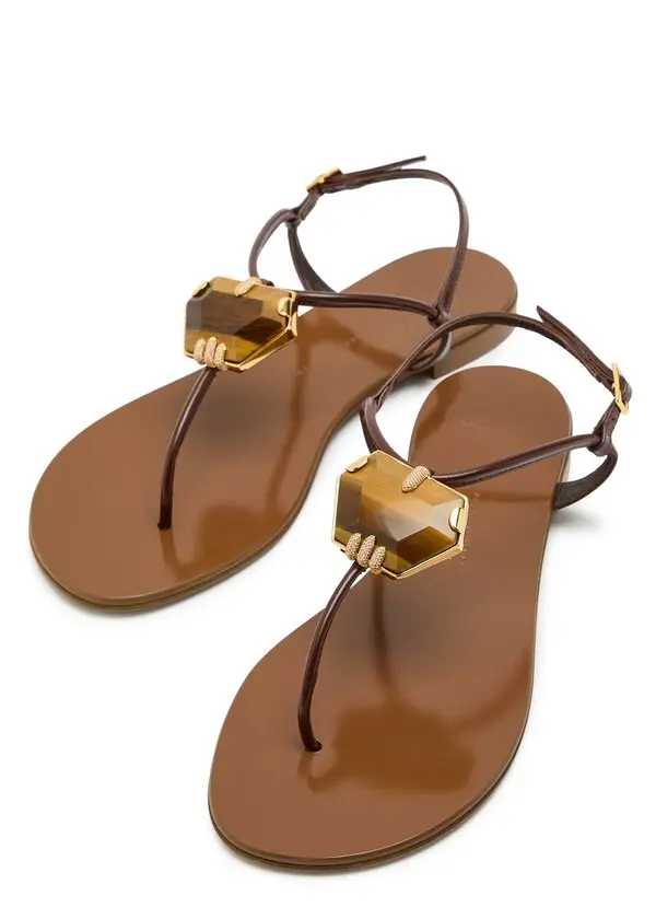 GIUSEPPE ZANOTTI Jewel-embellished Leather Sandals