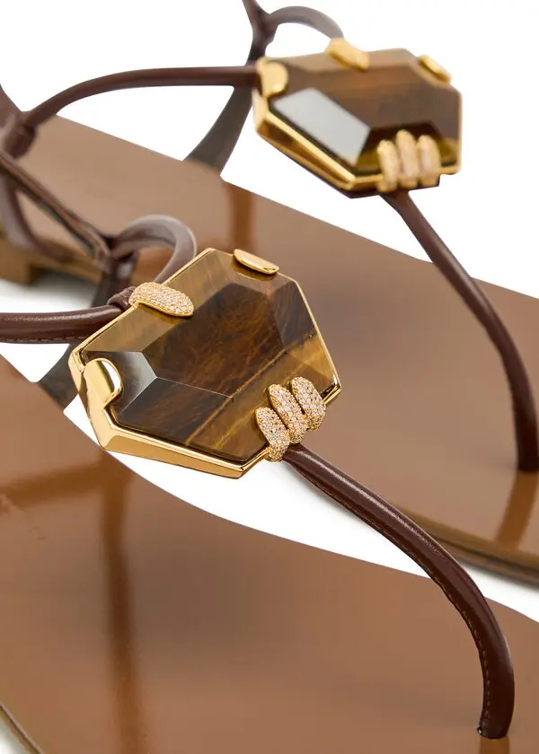 GIUSEPPE ZANOTTI Jewel-embellished Leather Sandals