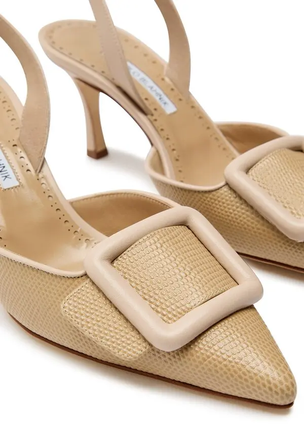 Manolo Blahnik Maysli 70 Slingback Pumps - Nude