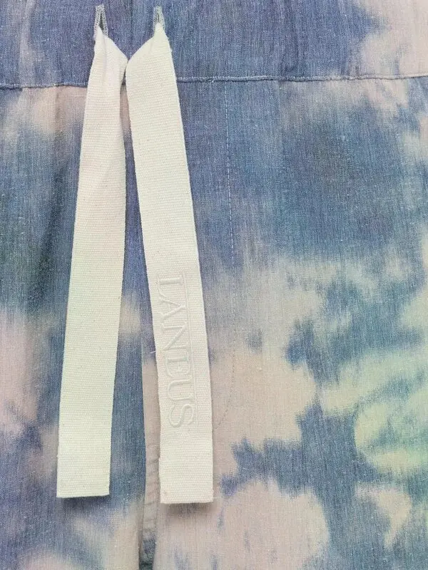LANEUS Tie-dye Drawstring Shorts