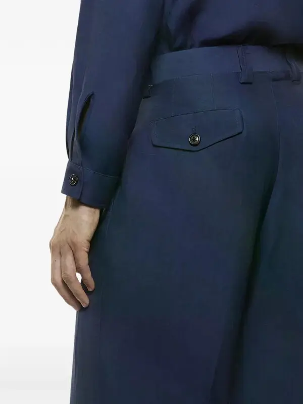LANEUS Buttoned Flap Pocket Trousers
