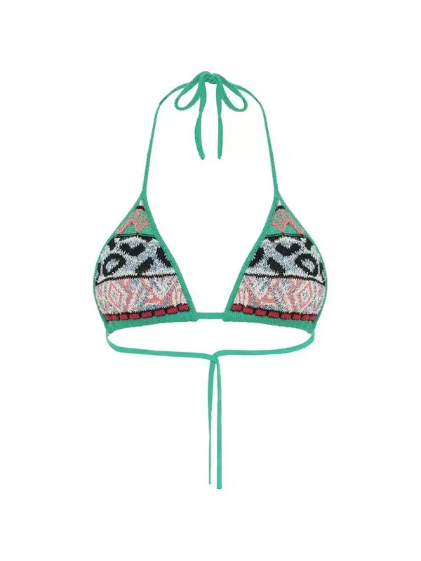 LANEUS Knit Bikini Top - Green