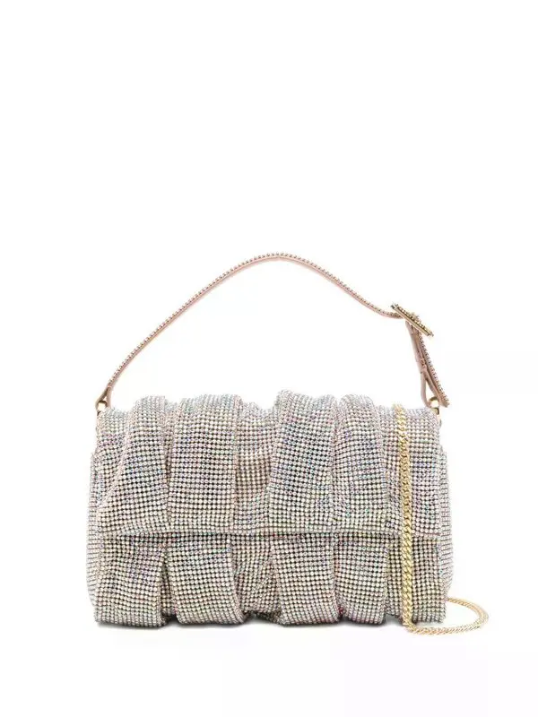 Benedetta Bruzziches Crystal Embellished Pleated Tote Bag - Silver