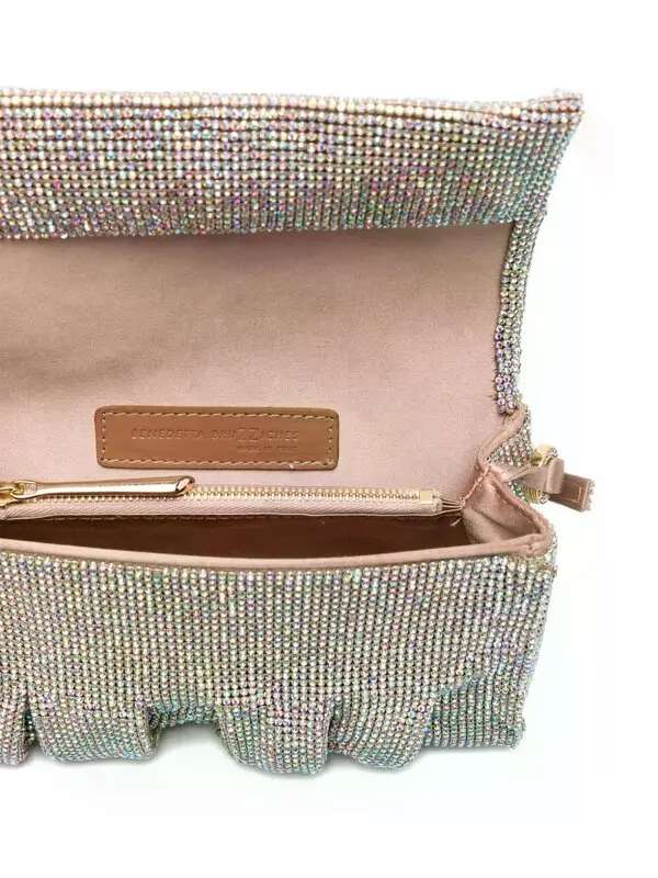 Benedetta Bruzziches Crystal Embellished Pleated Tote Bag
