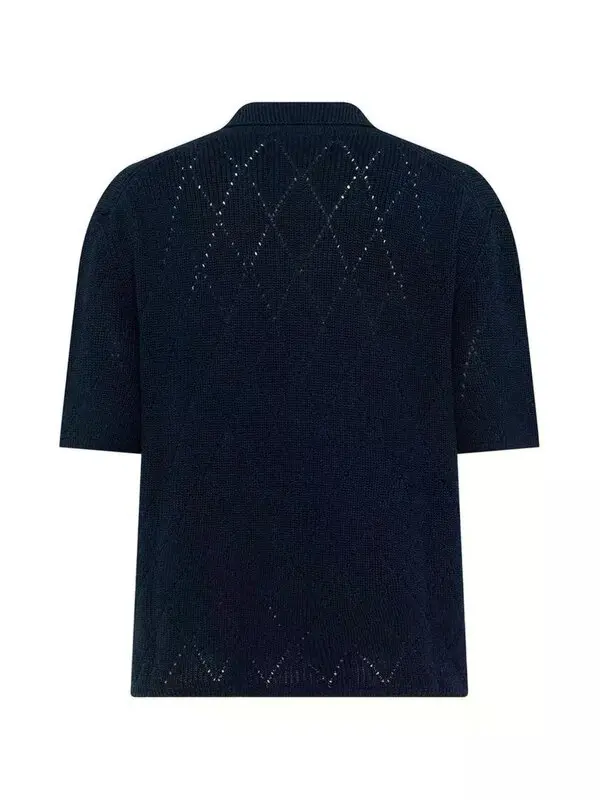 LANEUS Short-sleeve Collared Cardigan