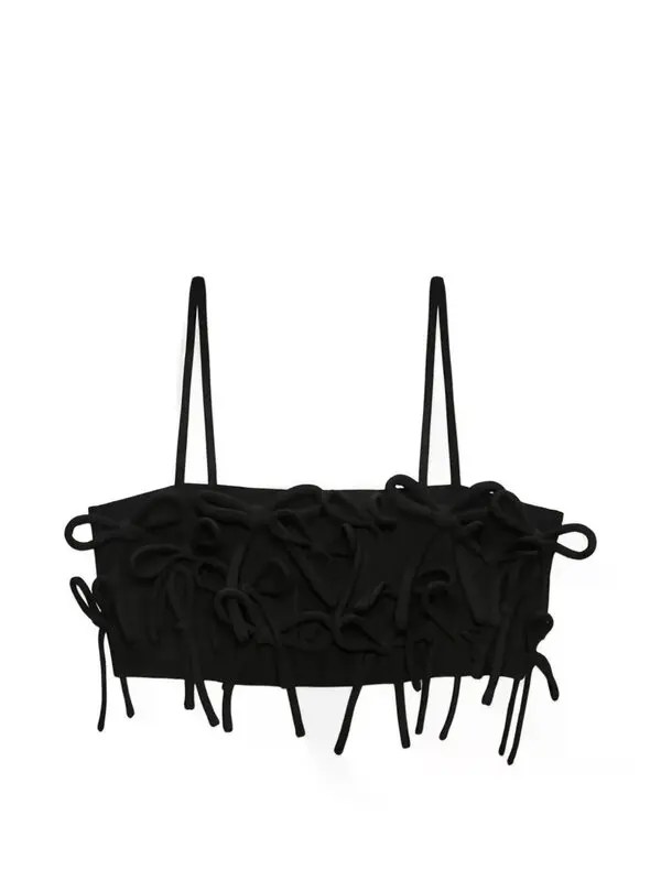 MSGM Cropped Cady Top With Knot Detailing