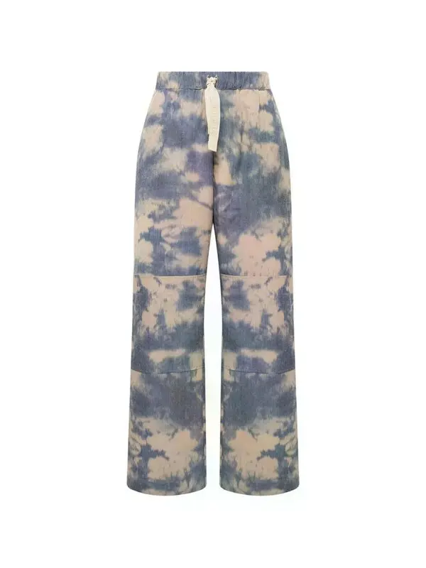 LANEUS Tie-dye Panelled Trousers