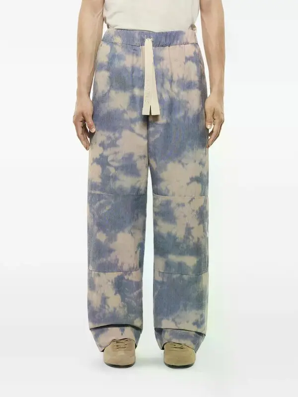 LANEUS Tie-dye Panelled Trousers