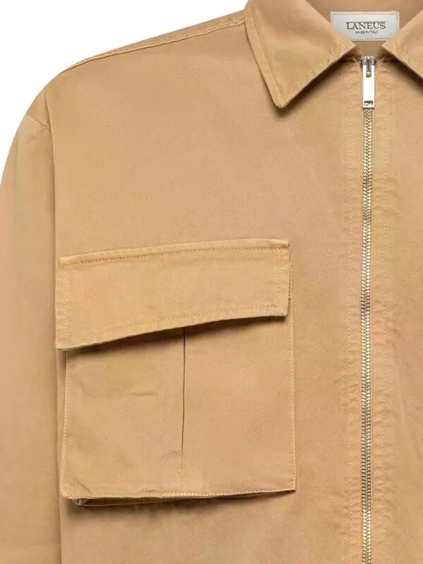 LANEUS Chest-pocket Shirt - Brown