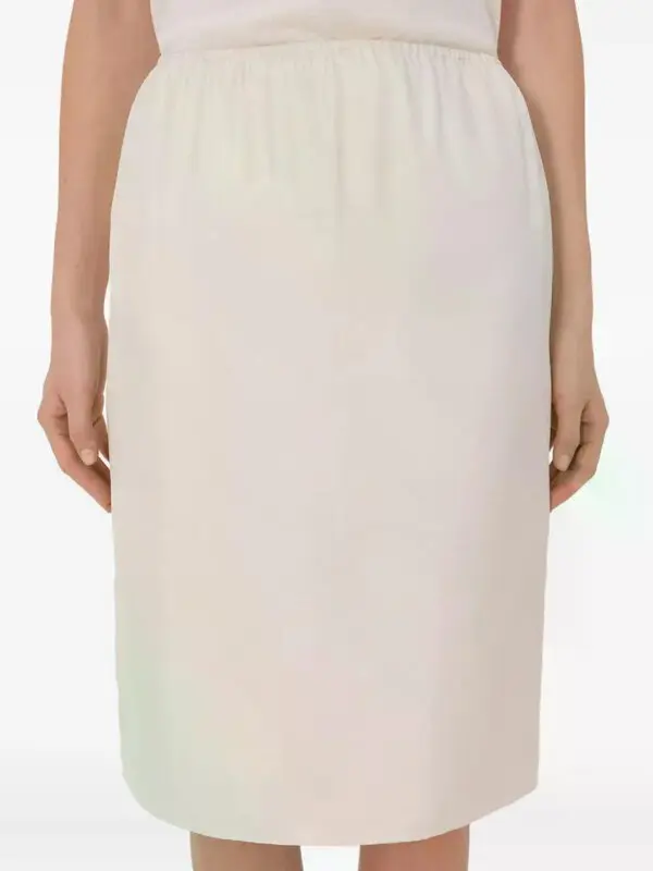 Loulou De Saison Elasticated Waist Silk Midi Skirt