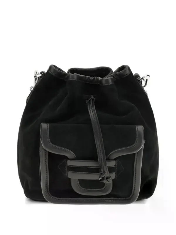 Pierre Hardy Maxi Alpha Day Drawstring Flap Bucket Bag - Black