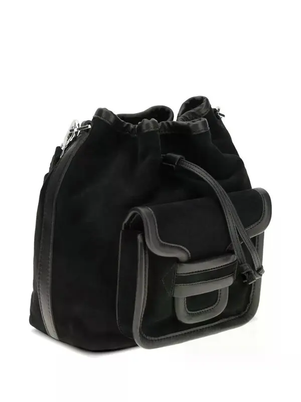 Pierre Hardy Maxi Alpha Day Drawstring Flap Bucket Bag - Black
