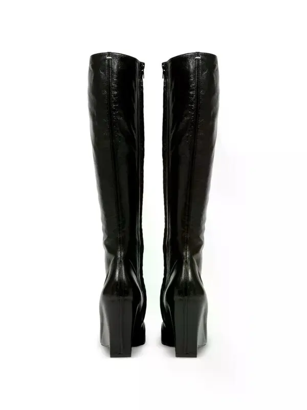 MAISON MARGIELA Heel-less Pointed Toe Wedge Boots - Black