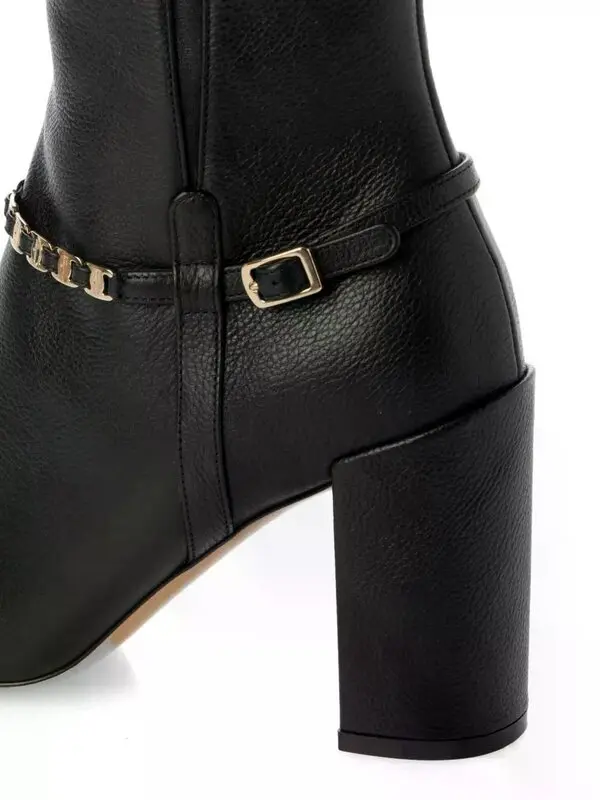 FERRAGAMO Chain-strap Block Heel Boots