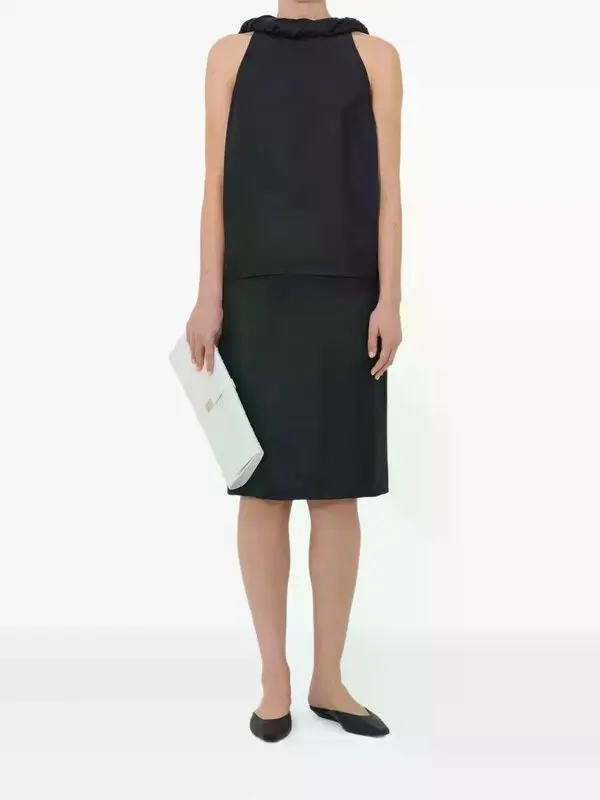 Loulou De Saison Silk Twill Blouse With Scarf Detail - Black