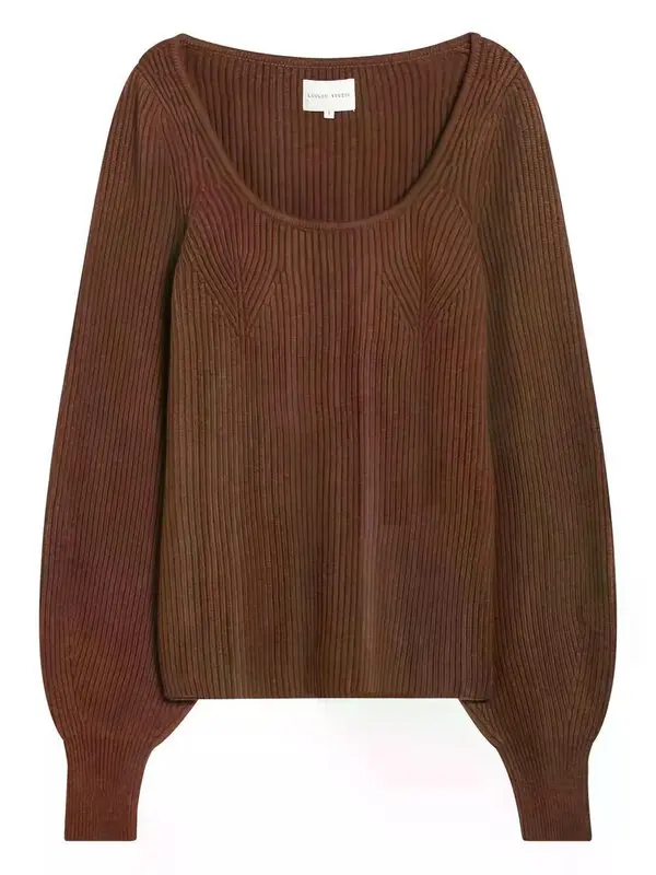 LOULOU Cashmere Jumper With Puff Sleeves - Brown