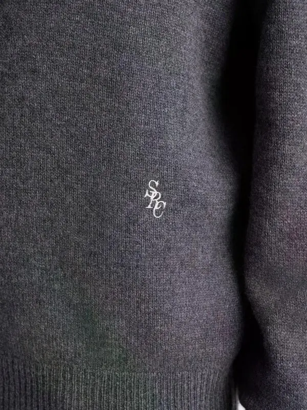 Sporty & Rich Embroidered Logo Crew Neck Sweater