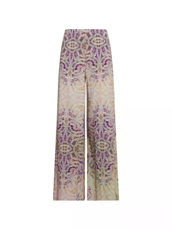 PIERRE-LOUIS MASCIA Adanastr Mosaic High-waisted Wide-leg Trousers - Neutrals