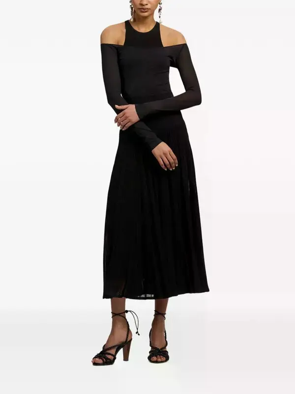 Ralph Lauren Celia Ottoman Pleated Skirt - Black