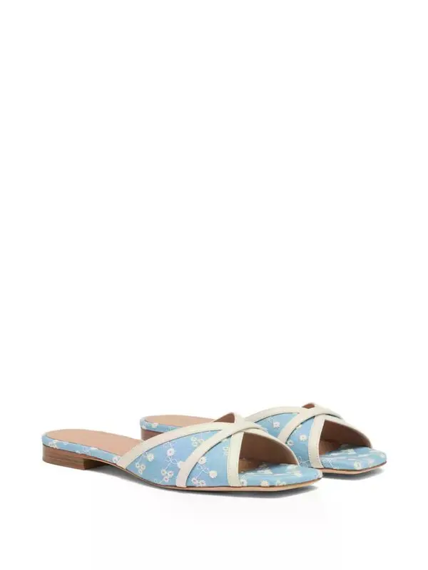 MALONE SOULIERS Perla Floral Print Sandals - Blue