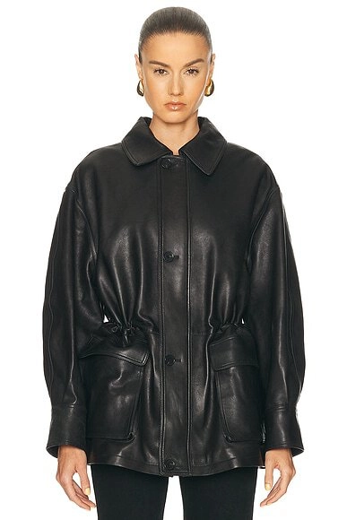 ARMA Maeve Leather Barn Jacket - Black