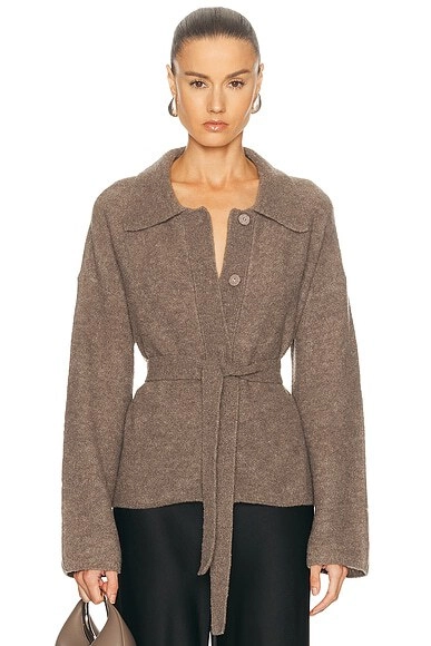 L'academie Belted Knit Cardigan - Mocha