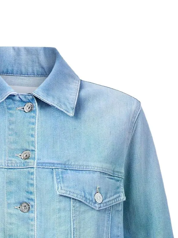 DONDUP Cropped Denim Jacket With Chest Pockets