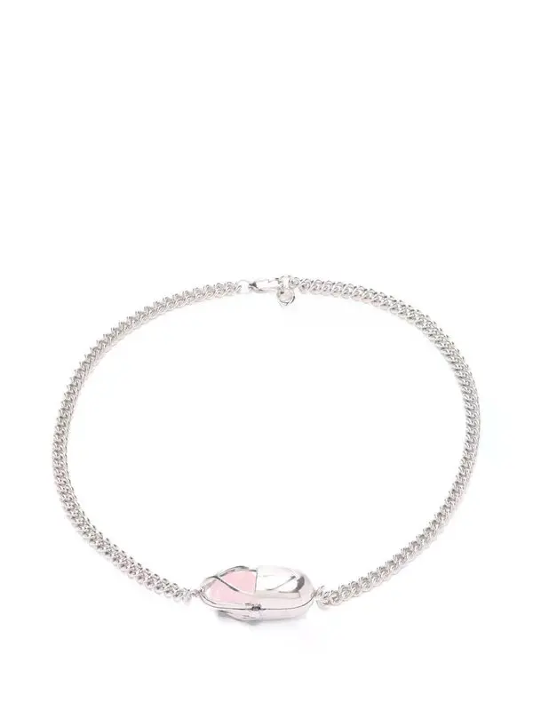 CAPSULE ELEVEN Crystal Rose Quartz Sterling Pendant Necklace - Silver