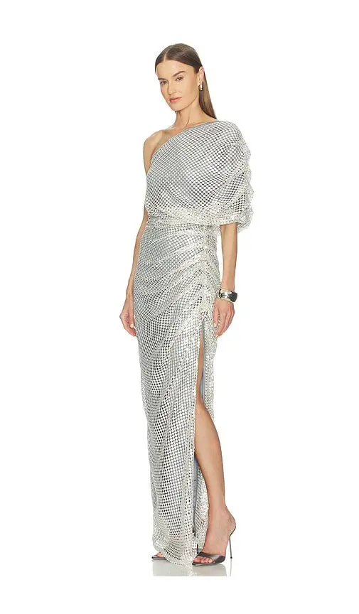 Azulu Sequin-embellished One Shoulder Gown