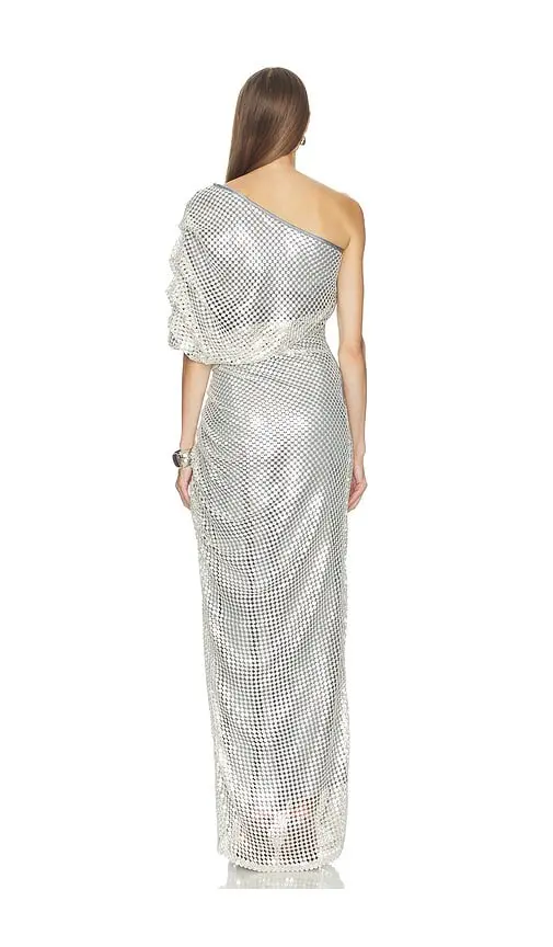 Azulu Sequin-embellished One Shoulder Gown