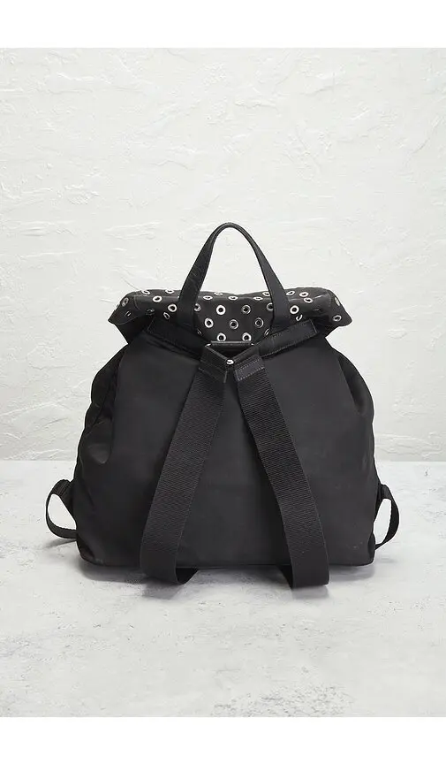 FWRD RENEW Prada Grommet Embellished Tessuto Backpack