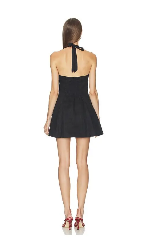 AEXAE Linen Halter Neck Mini Dress