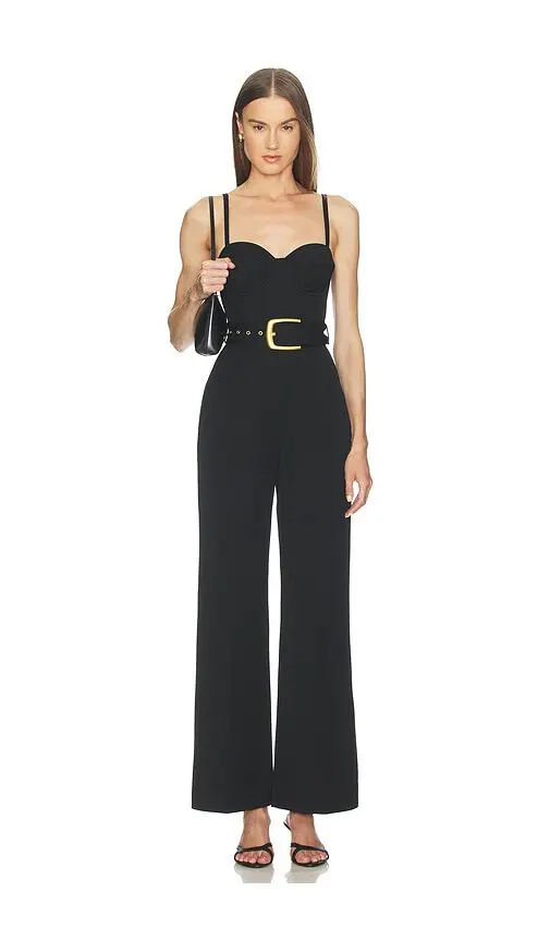 L'Agence Jessa Bustier Tailored Jumpsuit - Black