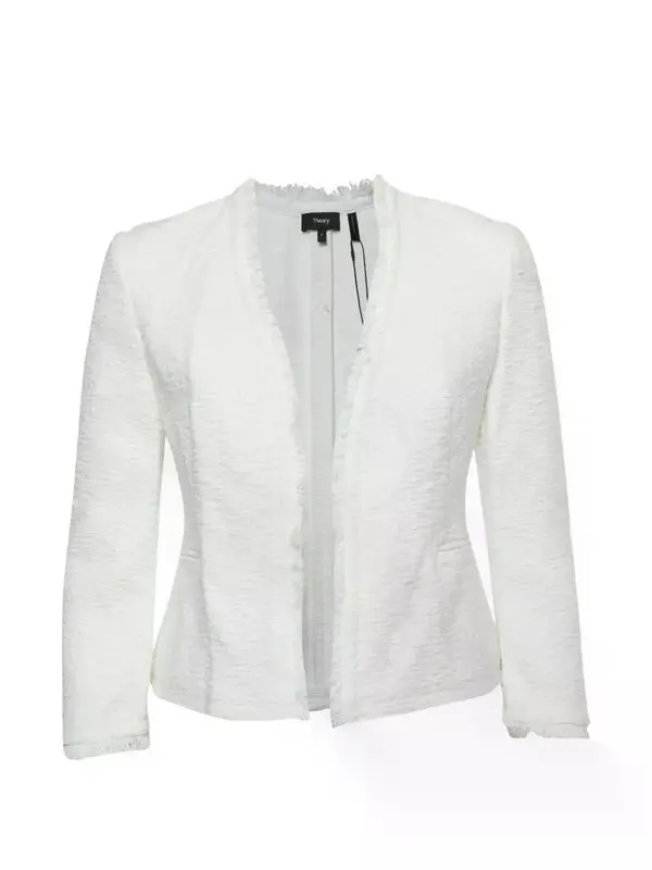 Theory Tweed Jacket With Frayed Edges