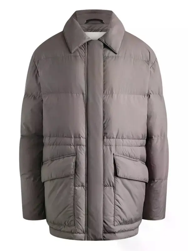 12 STOREEZ Quilted Flap Pocket Jacket - Grey