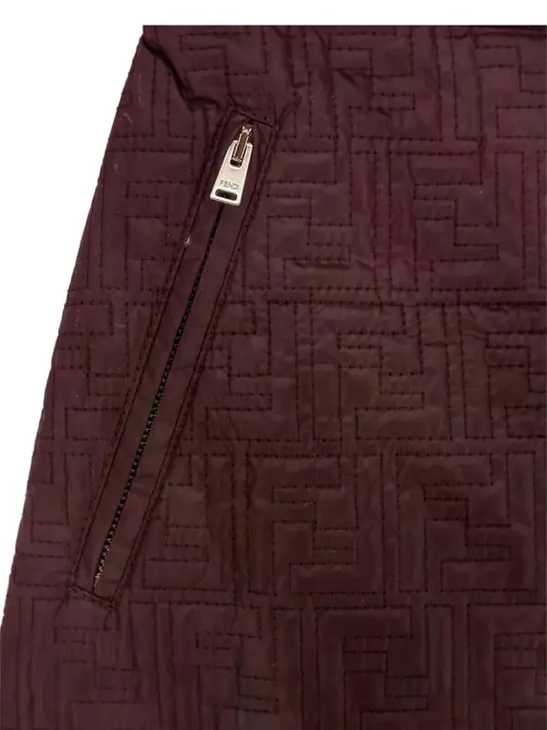 Fendi Quilted Mini Skirt With Zip Pockets - Red
